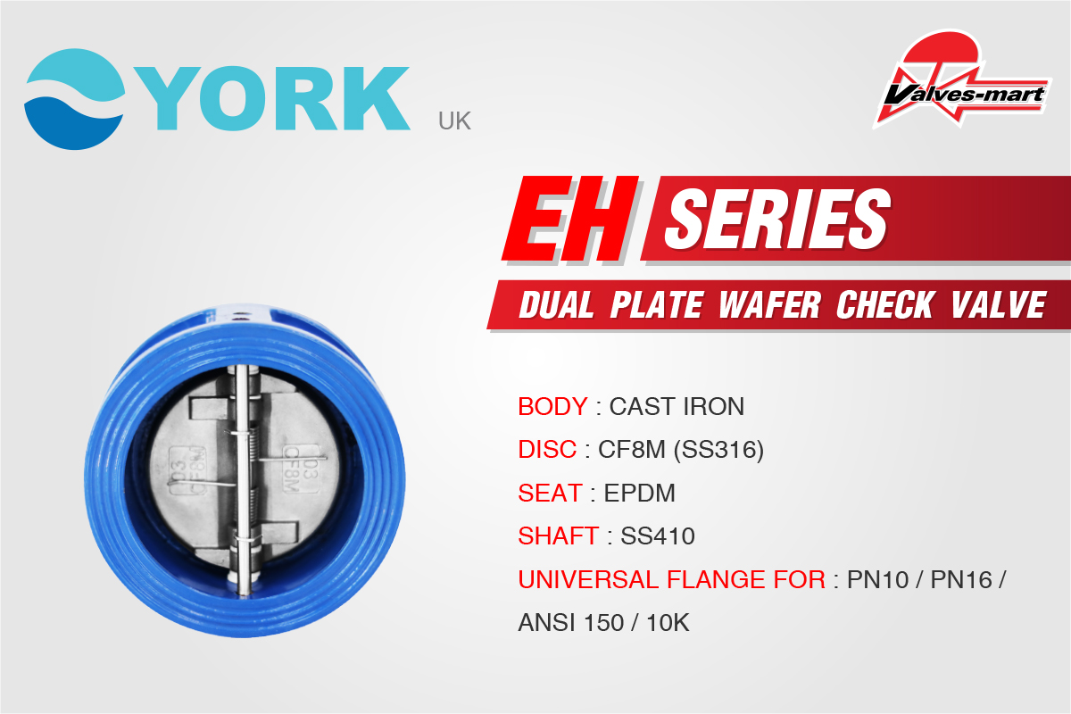 DUAL PLATE WAFER CHECK VALVE SERIES EH (YORK) – Valves-Mart.com
